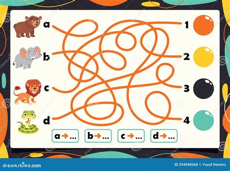 Matching Characters With Objects Game Stock Illustration Illustration