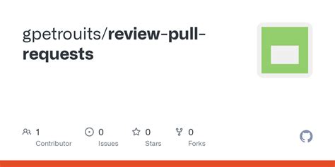GitHub Gpetrouits Review Pull Requests