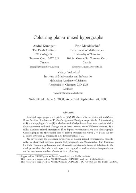 Pdf Coloring Of Planar Mixed Hypergraphs