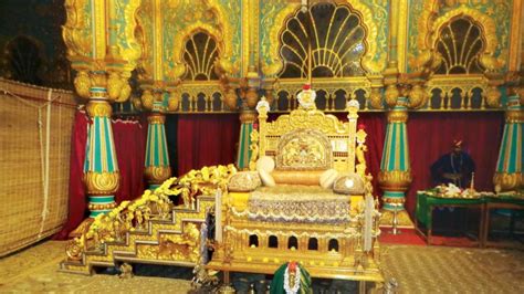 Golden Throne On Public Display At Palace Star Of Mysore