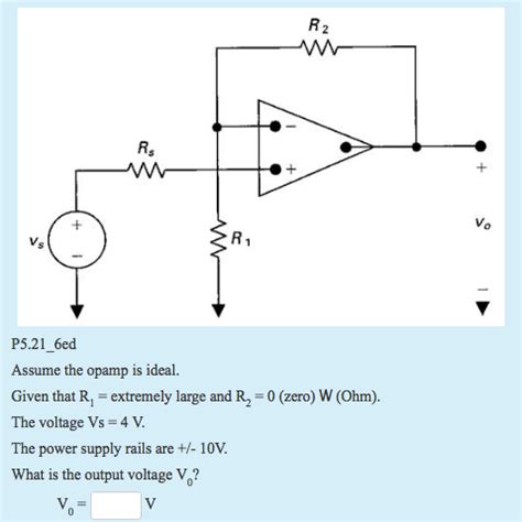 Solved Rs Vo V P Ed Assume The Opamp Is Ideal Given Chegg
