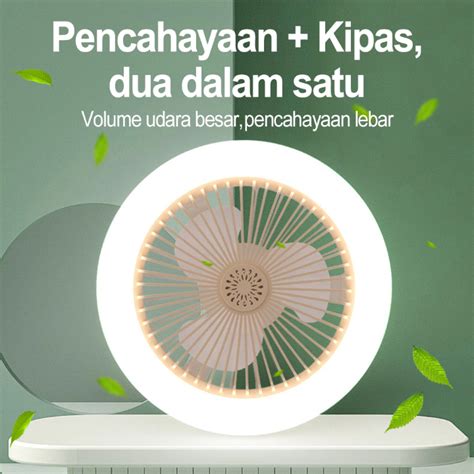 Jual Smart Lampu Dan Kipas LED 2IN1 Lampu Gantung Plafon Set Kipas Lampu Smart Fan E27 30Watt
