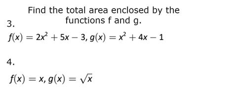 solved find the total area enclosed by the 3 functions f
