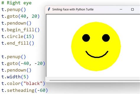 How To Draw A Smiling Face Using Python Turtle