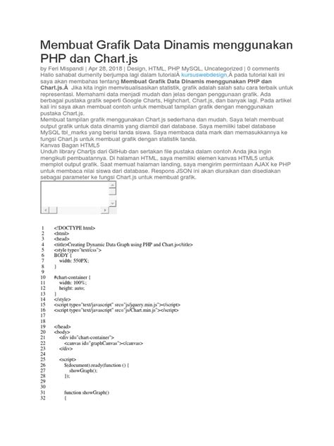 Membuat Grafik Data Dinamis Menggunakan Php Dan Chart Pdf