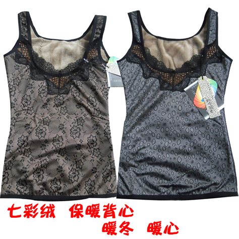 冬季七彩绒保暖背心保暖塑身衣棉袄背心式蕾丝托胸款美体背心笨笨99