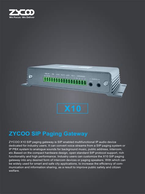 X10 Sip Paging Gateway Datasheet V121 Download Free Pdf Session