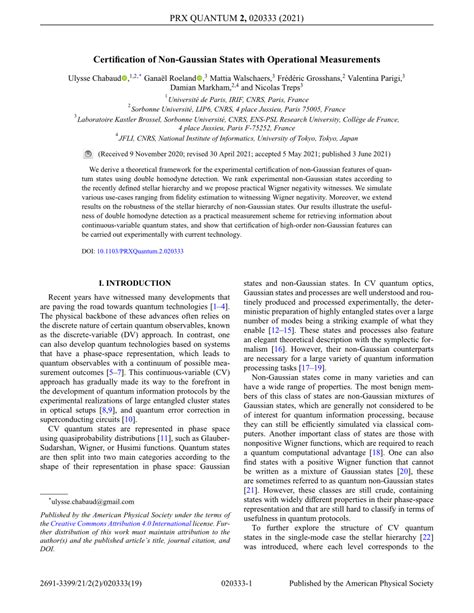PDF Certification Of Non Gaussian States With Operational Measurements