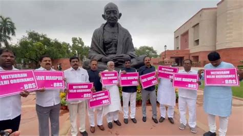 Delhi Ordinance Bill Is Undemocratic Brs Mps Stage Protest