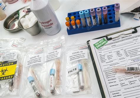 Positive Covid Pcr Test Samples Being Analysed Stock Image F037