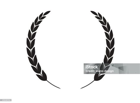 월계수 또는 올리브 그리스 화 환 아이콘입니다 상 업적 엠블럼을 묘사합니다 벡터 일러스트 레이 션 1위에 대한 스톡 벡터 아트