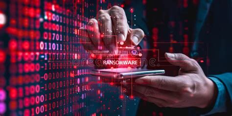 Cybersecurity Expert Demonstrating Ransomware Threat On Mobile Device