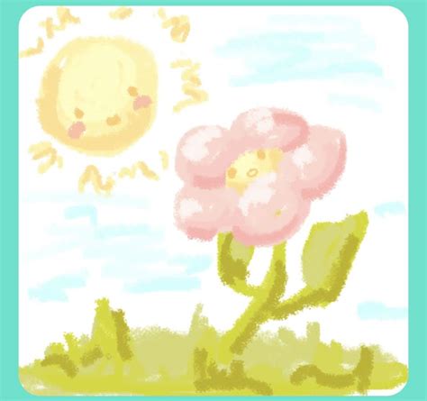 Doodle Art Of A Pink Flower