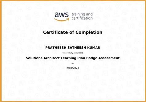 Pratheesh Satheesh Kumar On Linkedin Aws Awssolutionsarchitect Badge