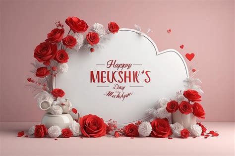 Premium Photo Valentines Day Wish Banner Mockup