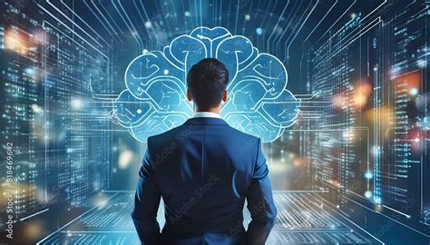 ai artificial intelligence business man using ai technology for data