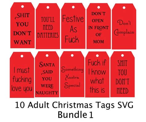 Funny Christmas Gift Tags SVG File Adult Inappropriate Etsy