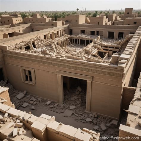 Ancient Babylon House Collapse Scene Stable Diffusion Online
