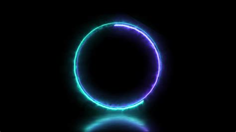 Abstract Animated Light Neon Effect Circle Frame Overlay Loop Background For Presentation