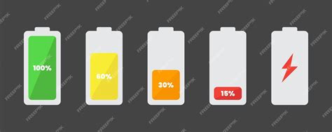 Premium Vector Battery Icon Set Set Of Battery Charge Level