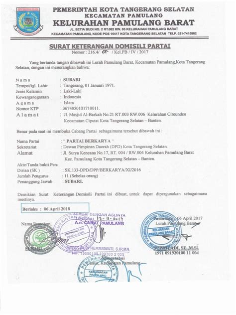 Domisili Kota Tangerang Selatan 000337 Pdf