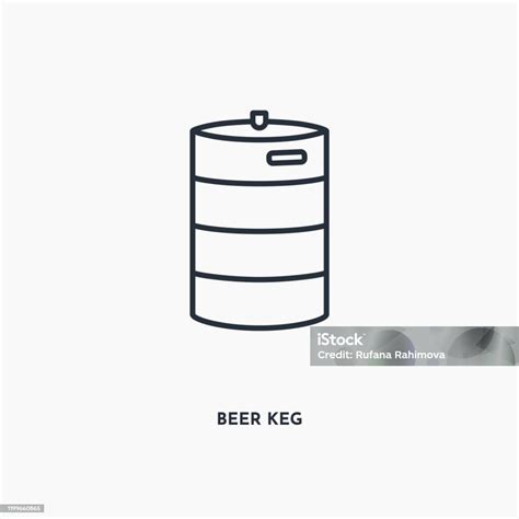 맥주 통 윤곽 선 면 아이콘입니다 간단한 선형 요소 그림입니다 흰색 배경에 고립 된 라인 맥주 통 아이콘입니다 얇은 스트로크