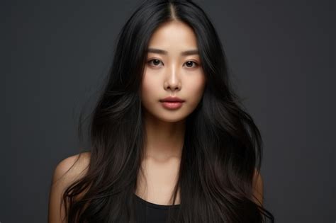 Premium Photo Portrait Of An Asian Model Girl With Perfect Skin