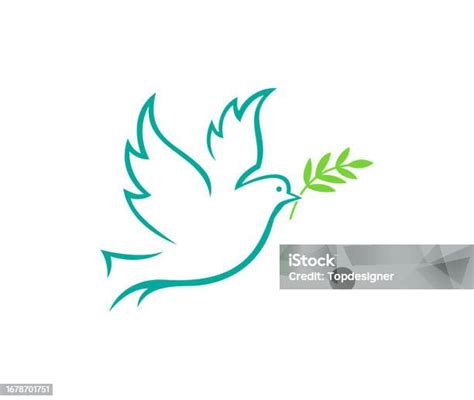 올리브 가지 기호 일러스트레이션 로고가 있는 플라잉 피스 비둘기 평화의 상징에 대한 스톡 벡터 아트 및 기타 이미지 평화의