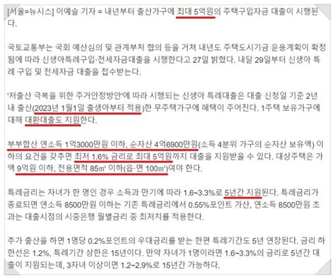 신생아 특례 대출 2024년 1월 29일부터 접수 Feat 저출산 문제 And 결혼과 주택