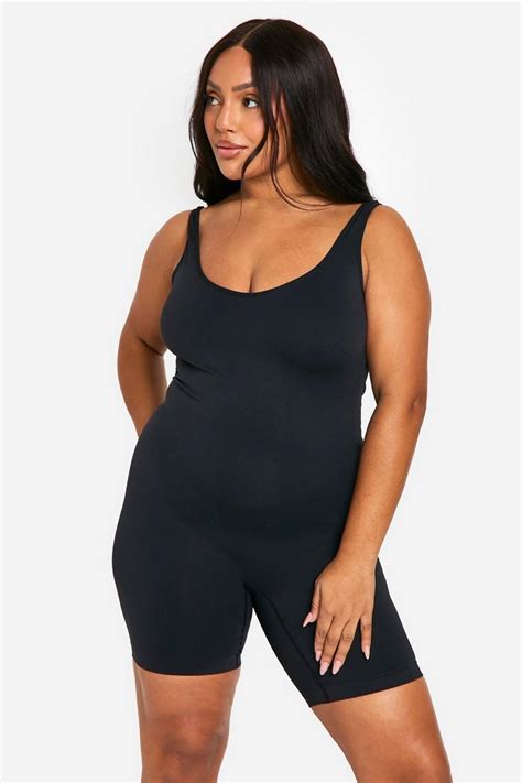 Plus Shaping Control Leotard Boohoo Uk