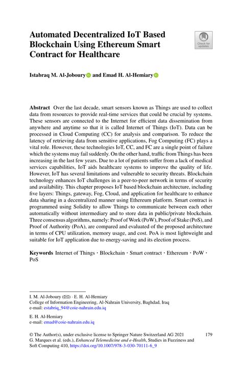 Pdf Automated Decentralized Iot Based Blockchain Using Ethereum Smart