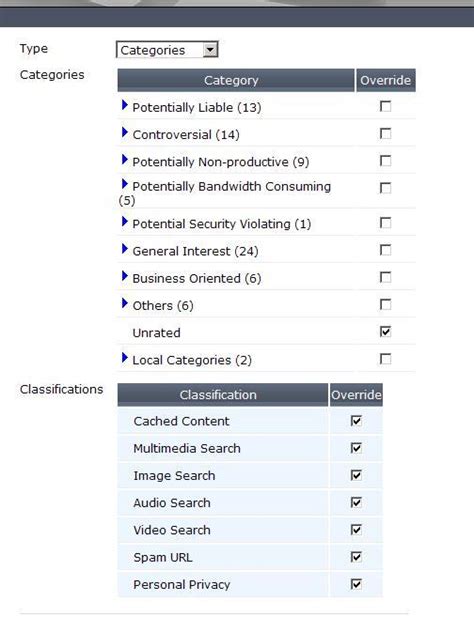 Web Filter Overrides Not Showing Selections Fortinet Community