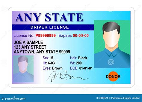 Car Driver License Identification With Photo Isolated On White