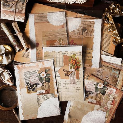 Journamm 25pcs Pack Vintage Collage Materials Paper DIY Scrapbooking