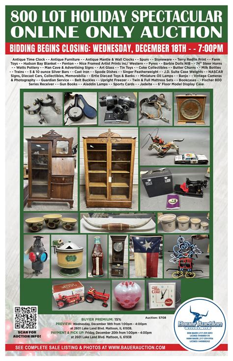 800 Lot Holiday Spectacular Online Only Auction Bauer Auction Service
