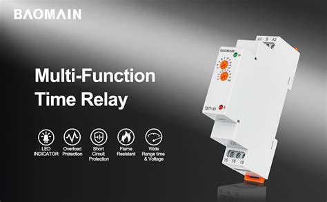 Baomain Multi Function Time Relay 16a Ac250v Delay On Spdt Din Rail Mounting