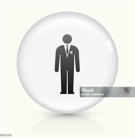 흰색 둥근 벡터 버튼의 신랑 아이콘 결혼식에 대한 스톡 벡터 아트 및 기타 이미지 결혼식 곡선 구도 Istock