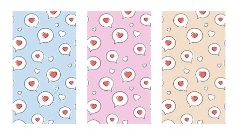 귀여운 사랑 데이트 스토리 3종 세트 채팅 거품 디지털 포스터 소셜 미디어 및 인쇄물의 하트 기호 0명에 대한 스톡 벡터 아트 및 기타 이미지 Istock