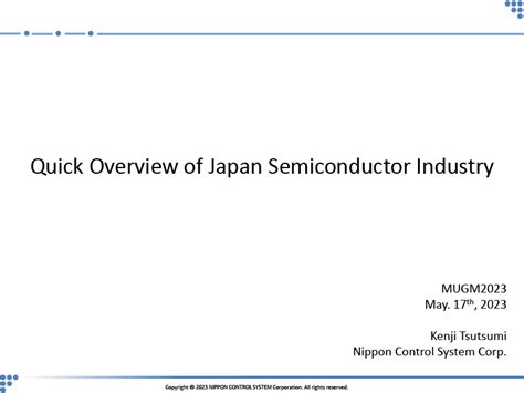 Mugm 2023 Ncs Nippon Control Systems Japan Japan Semiconductor