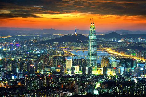 South Korea Skyline Of Seoul The Best View Of South Korea With Lotte