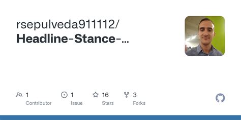 GitHub Rsepulveda Headline Stance Detection