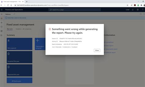 Error While Running The Report In Trial Version Of D365 Fando —
