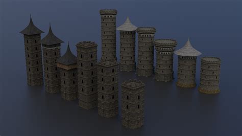 Artstation Modular Castle Towers Game Assets