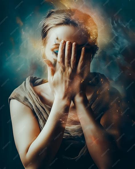 Premium Ai Image Surrealism Art Portrait Of A Destructed Woman Hide