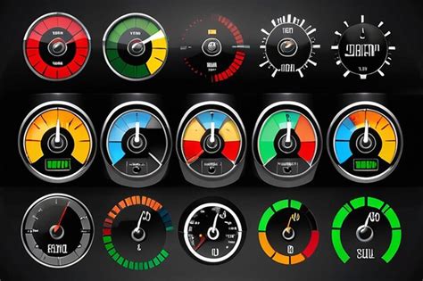 Premium Photo Colour Speedometer Set Meter Level Good And Bad Meter