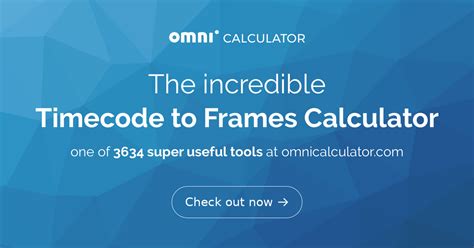 Timecode To Frames Calculator
