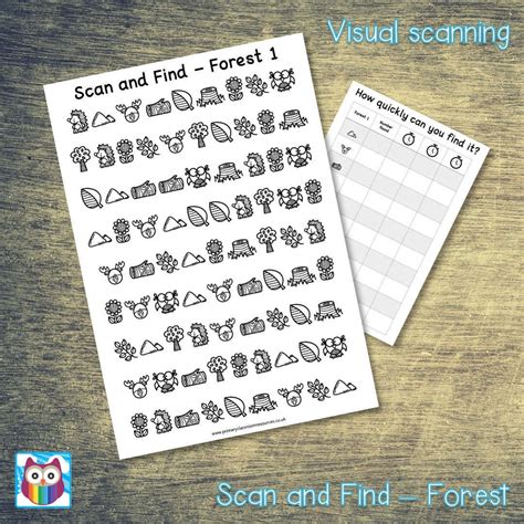 Scan And Find Forest Visual Scanning Activity Primary Classroom