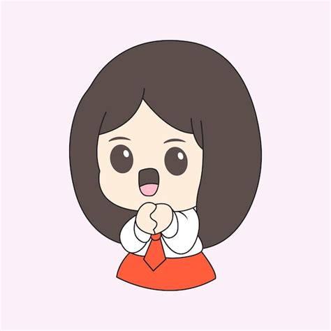 Personagem Chibi Bonito Da Escola Vetor Premium