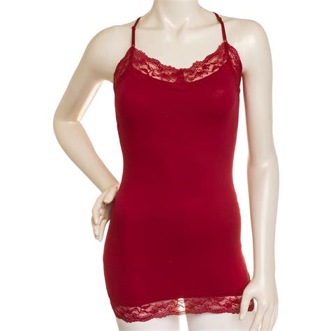 Zenana Womens Sheer Lace Trim Spaghetti Strap Tank Top Camisole Ebay