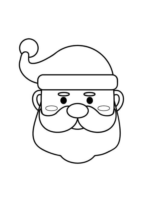 A Black And White Line Drawing Of A Santa Claus Face With Beard